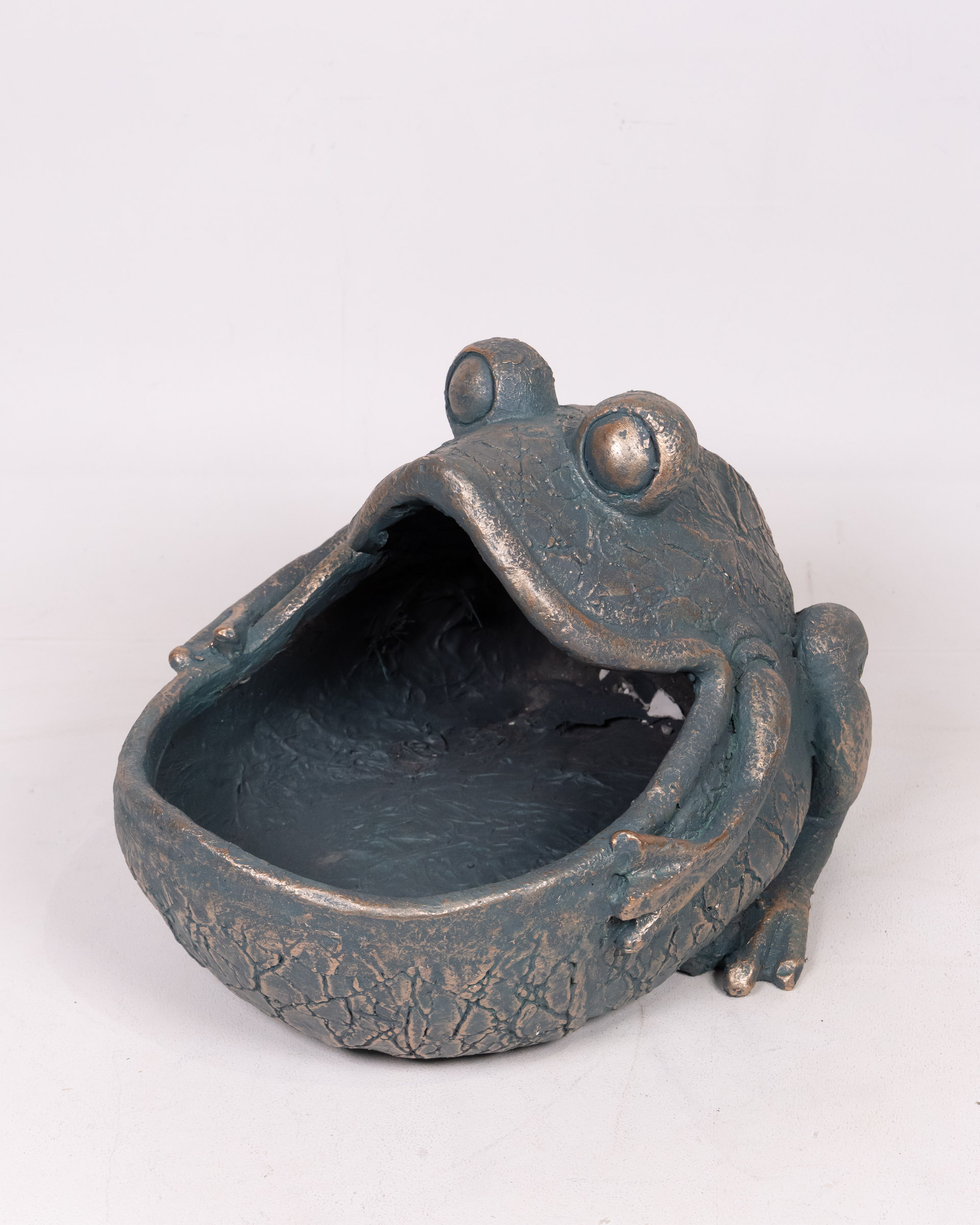 Verdigris Effect Frog Planter - On The Square Emporium