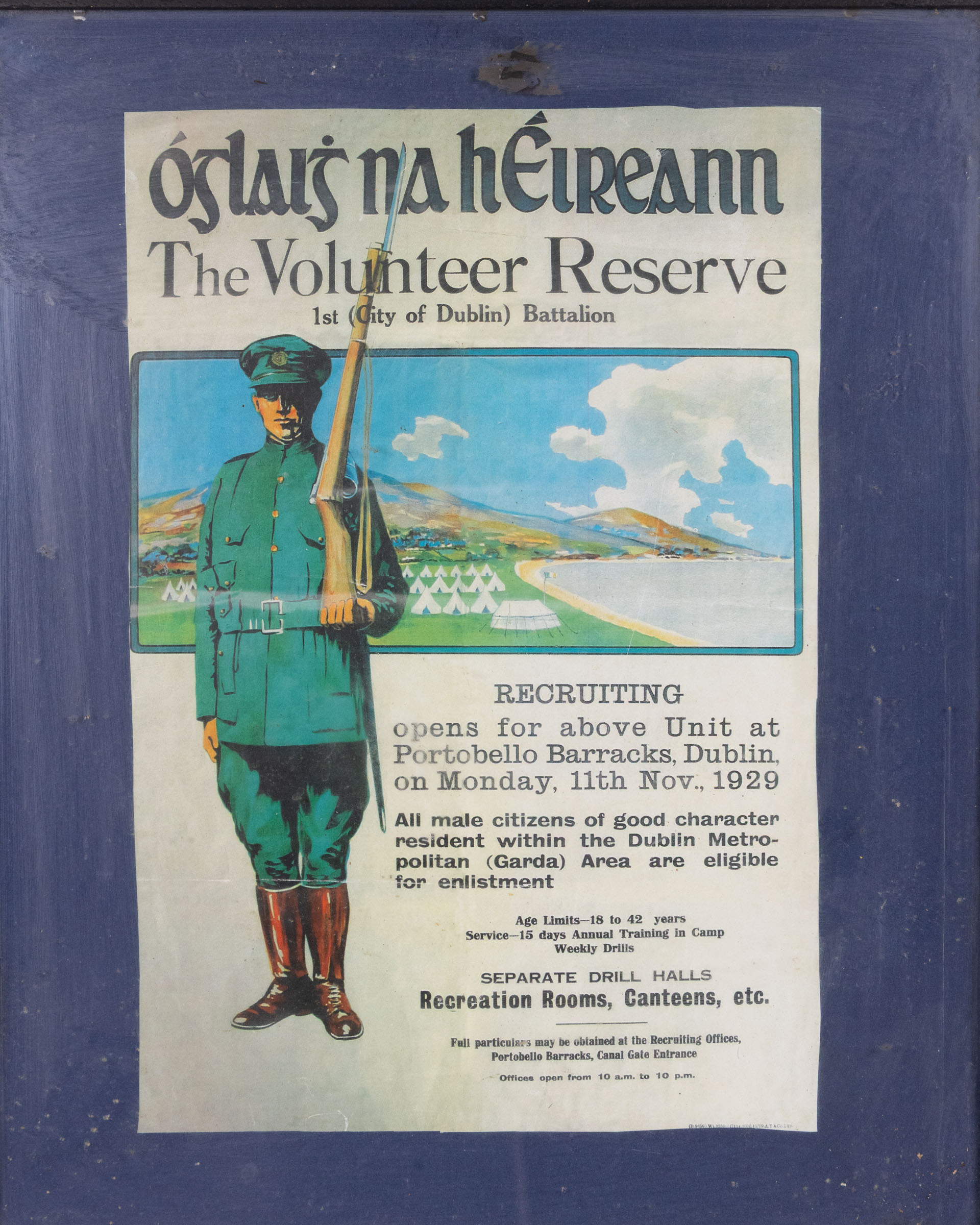 Framed 1929 Irish Volunteer Reserve Recruitment Poster - On The Square ...