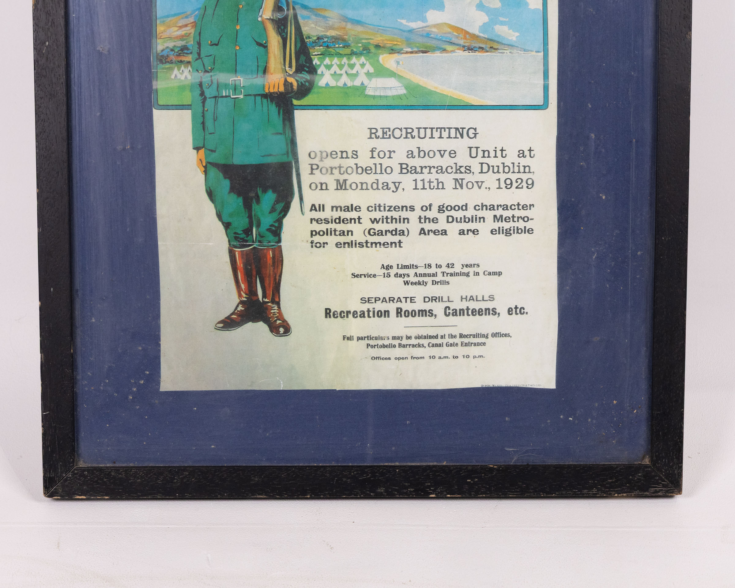 Framed 1929 Irish Volunteer Reserve Recruitment Poster - On The Square ...