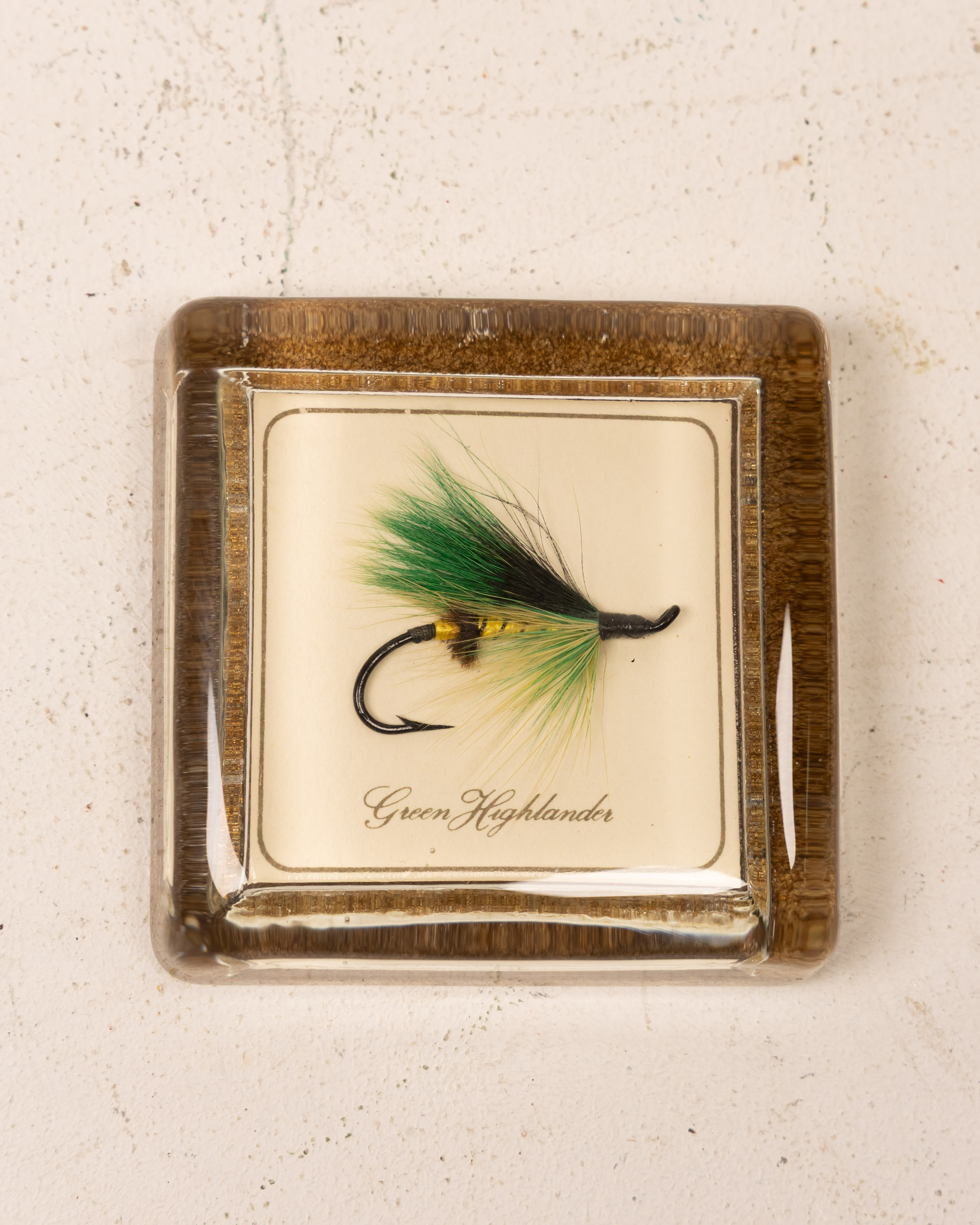Vintage Village Green 'Green Highlander' Salmon Fly Glass Paperweight ...