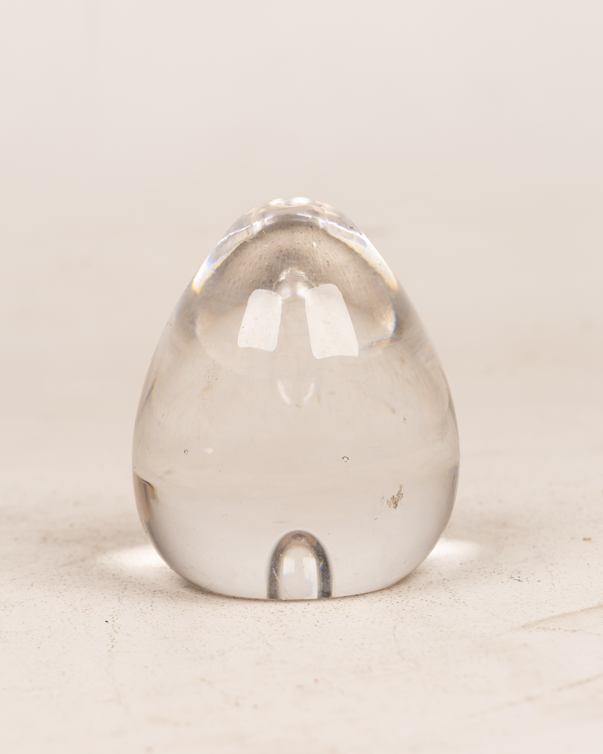 Clear Glass Egg Shaped Paperweight - On The Square Emporium