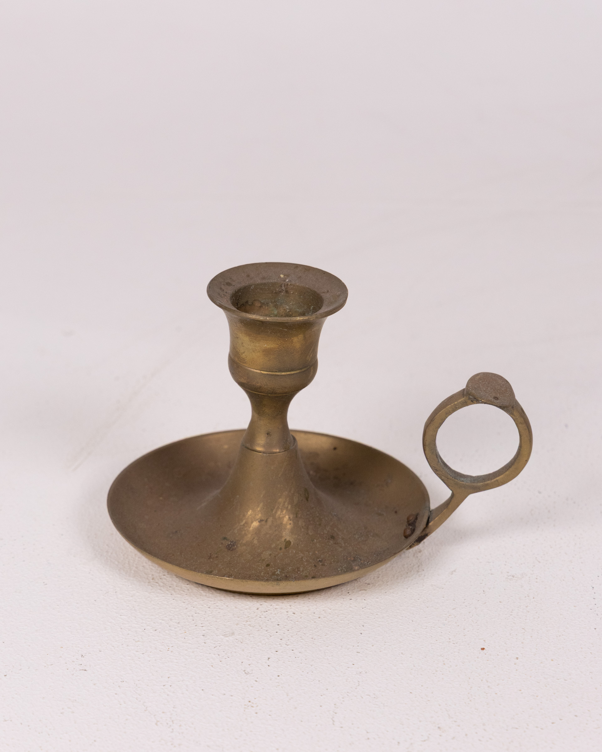 Vintage Brass Candlestick with Handle - On The Square Emporium