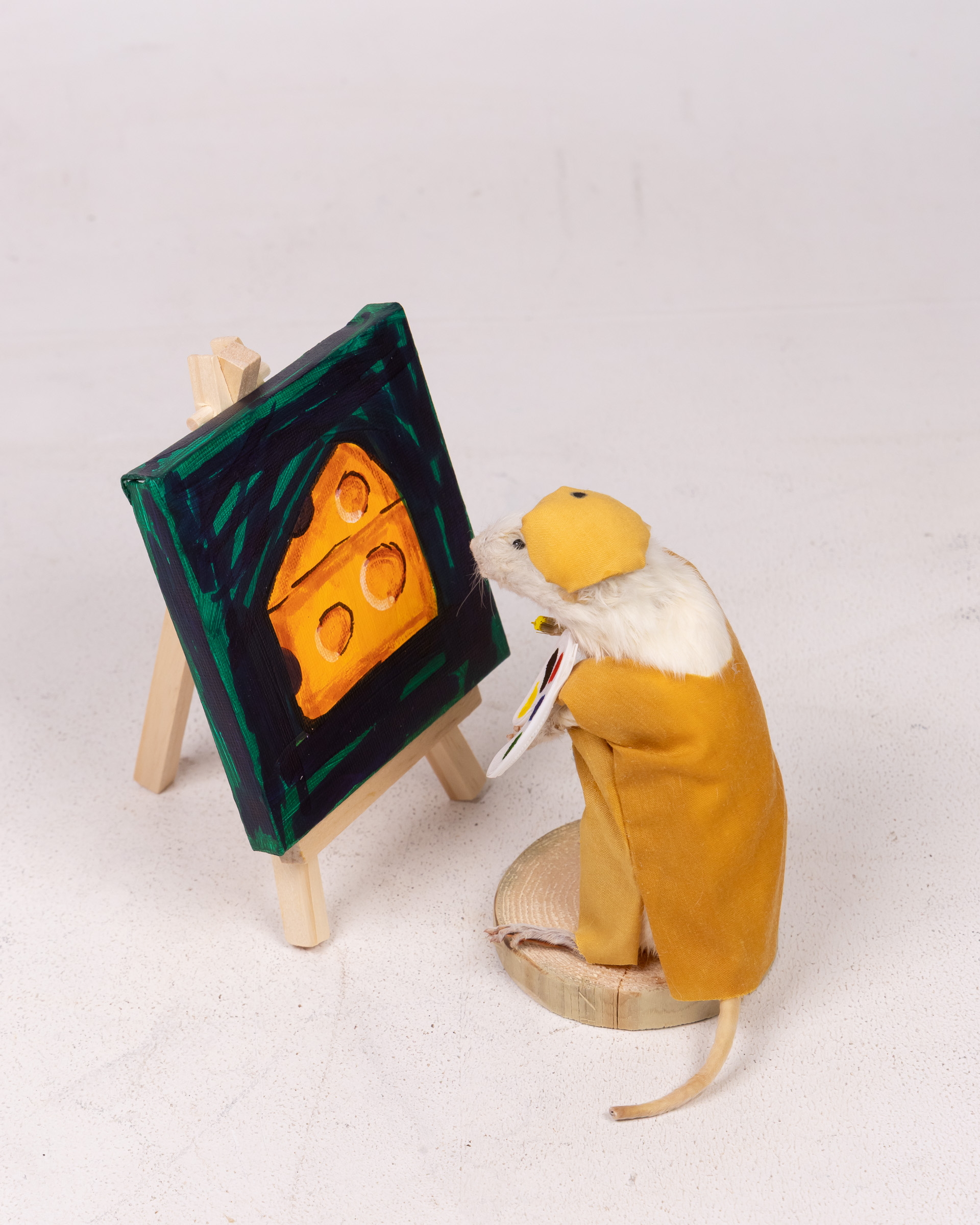 Taxidermy Mouse Painting a Cheese Masterpiece - On The Square Emporium