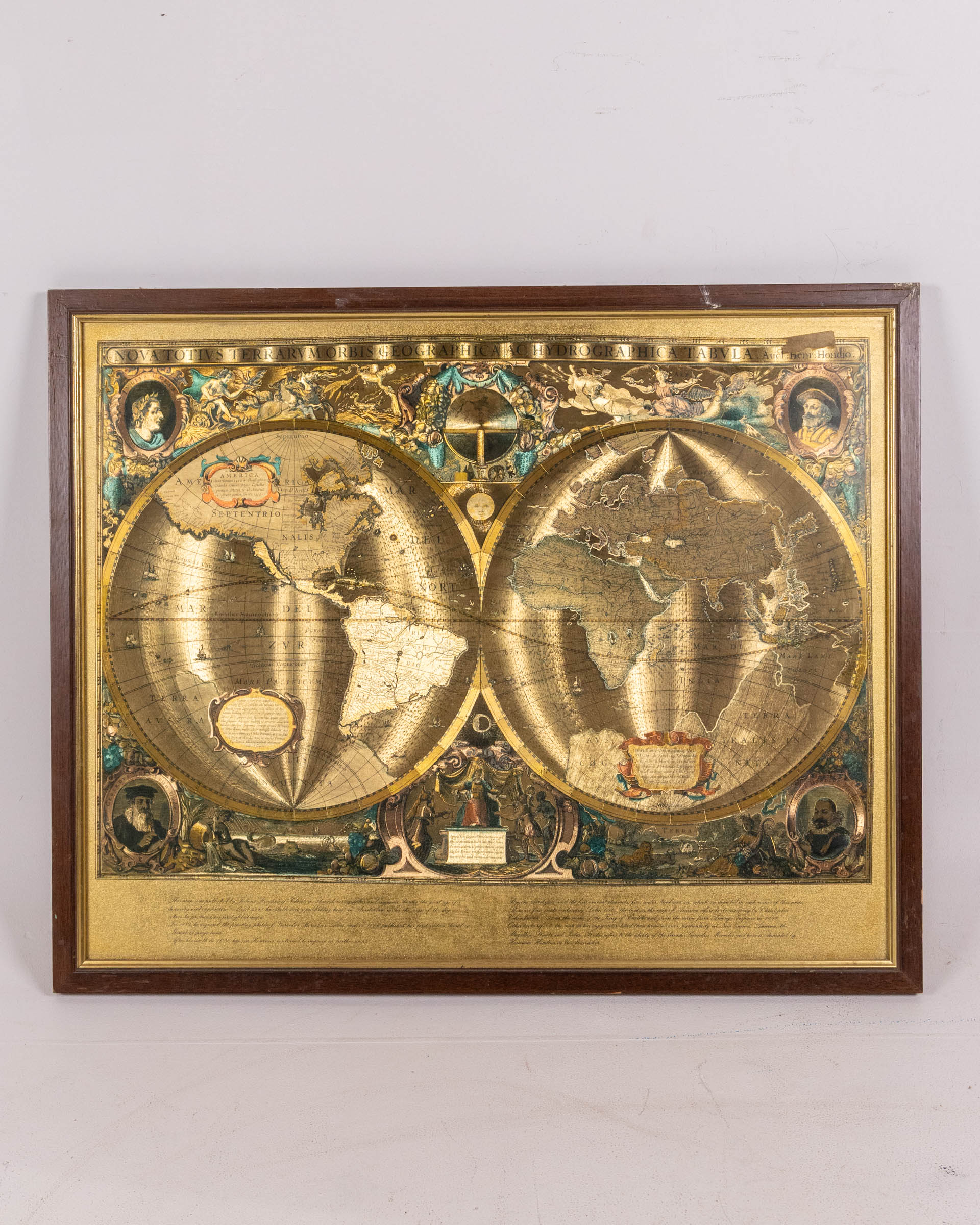 Framed Reproduction Hendrik Hondius 1630 World Map - On The Square Emporium