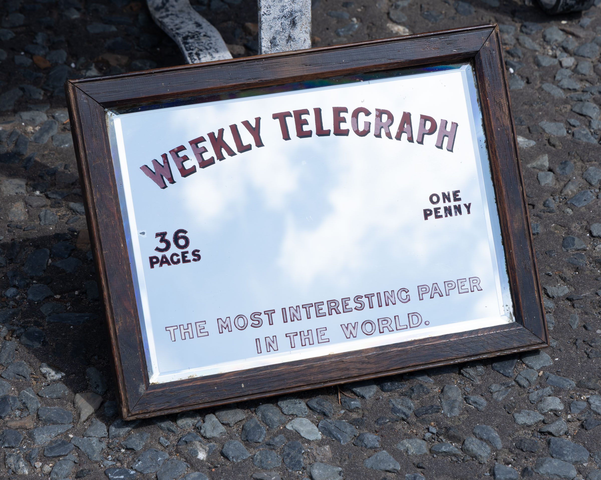 Vintage Weekly Telegraph Advertising Mirror - On The Square Emporium