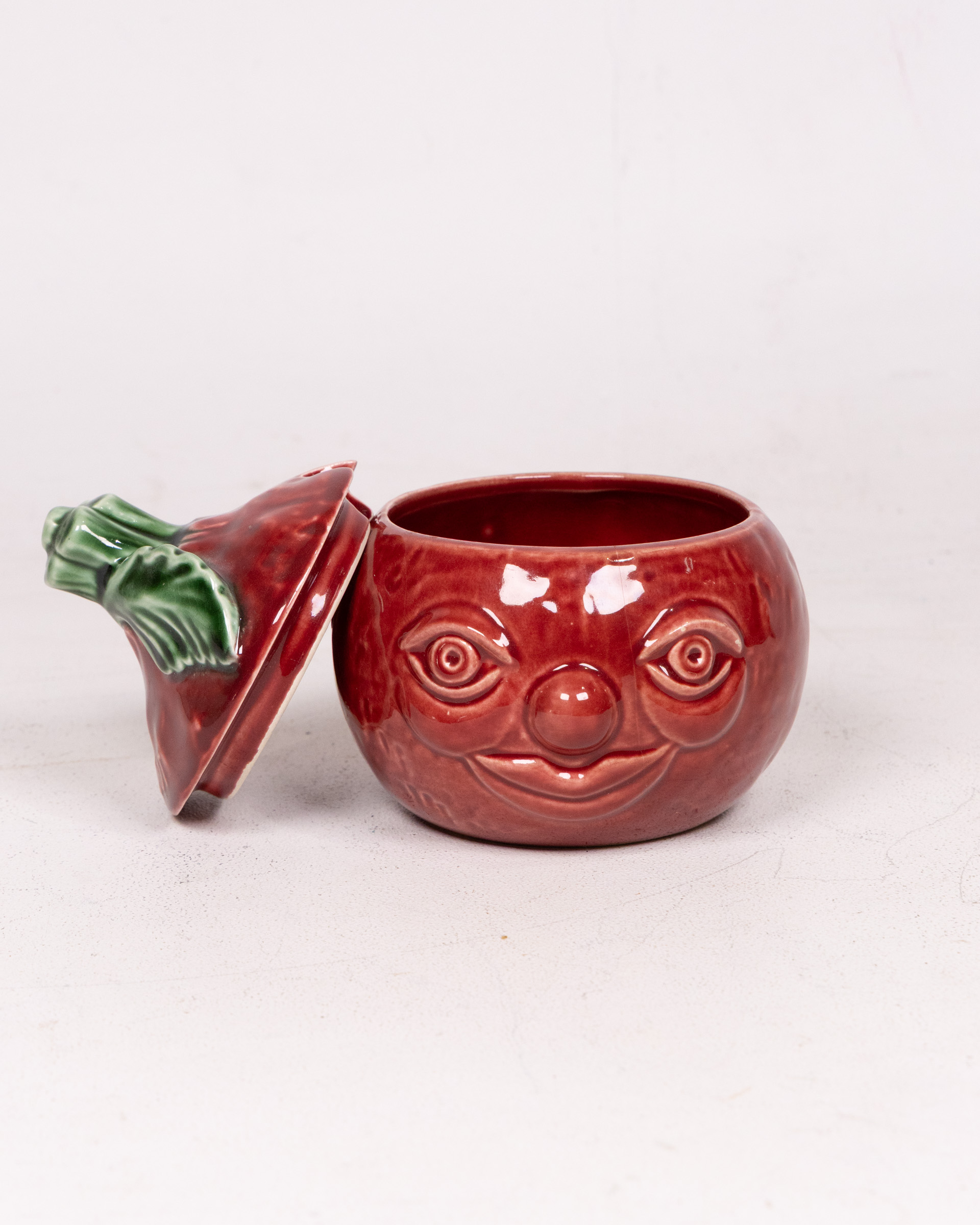 Vintage Sylvac Ceramic Beetroot Face Jar with Lid - On The Square Emporium