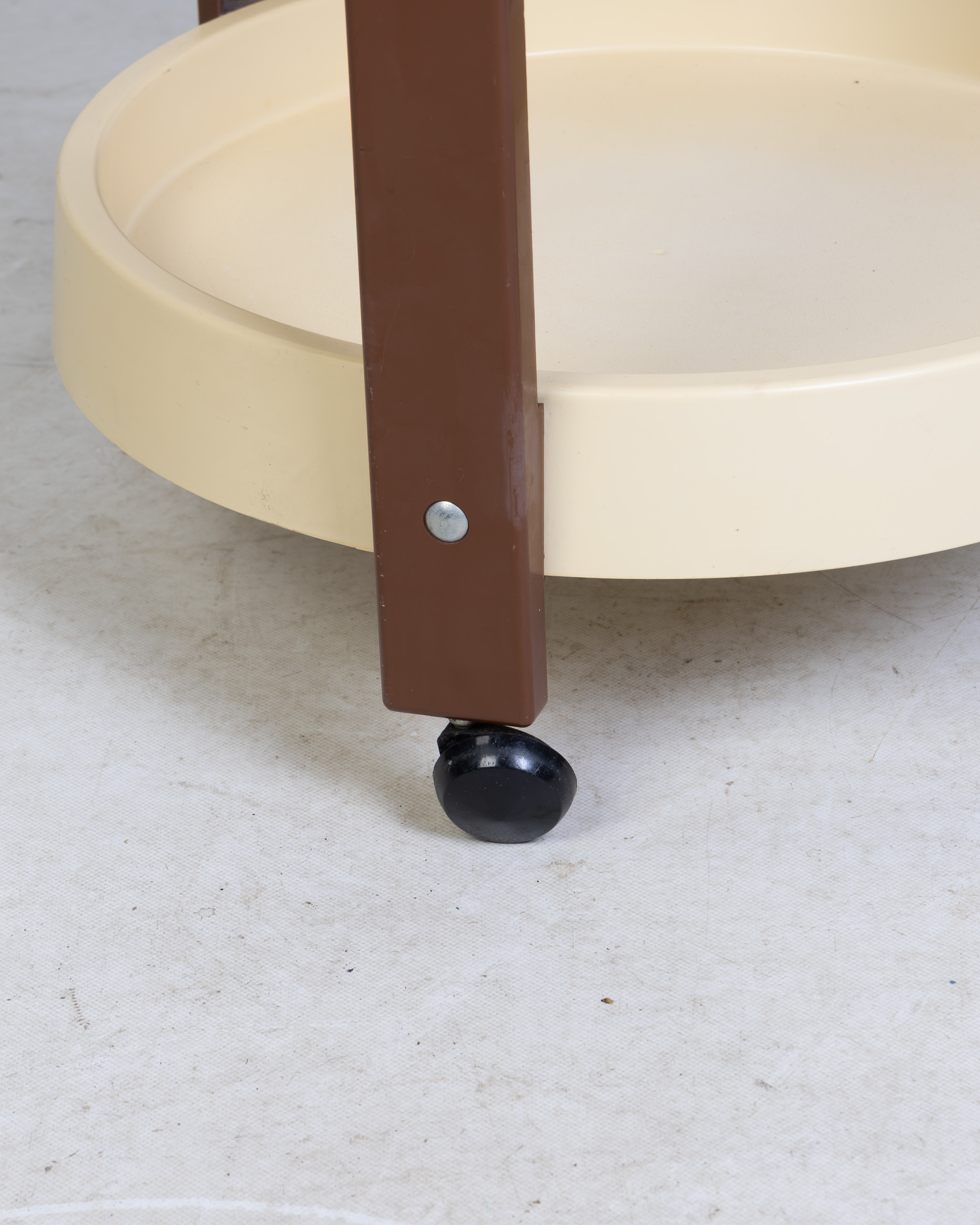 Mid Century Cream Plastic Drinks Trolley - On The Square Emporium