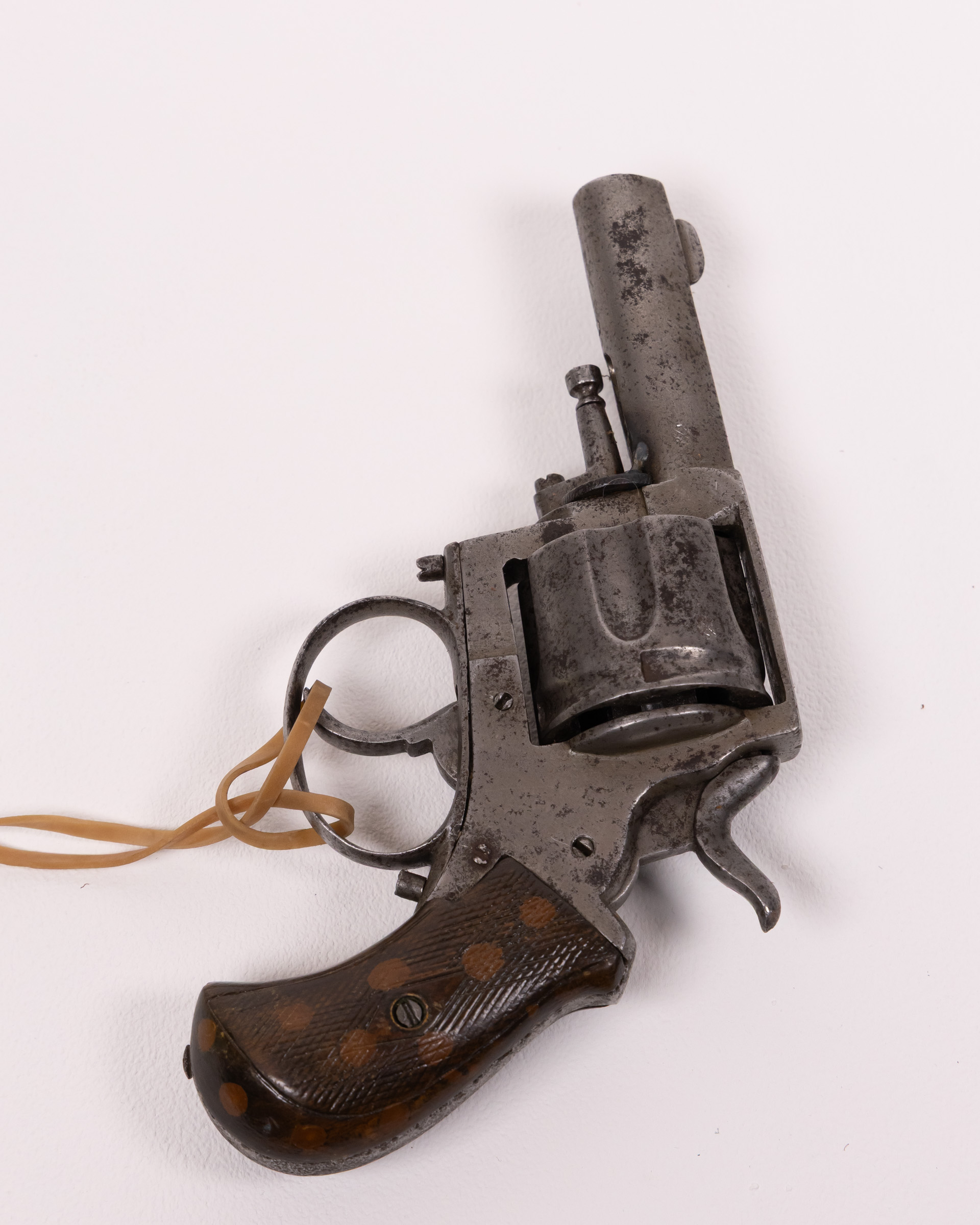 Deactivated Antique Style Bulldog Revolver with Leather Holster SN0478 ...