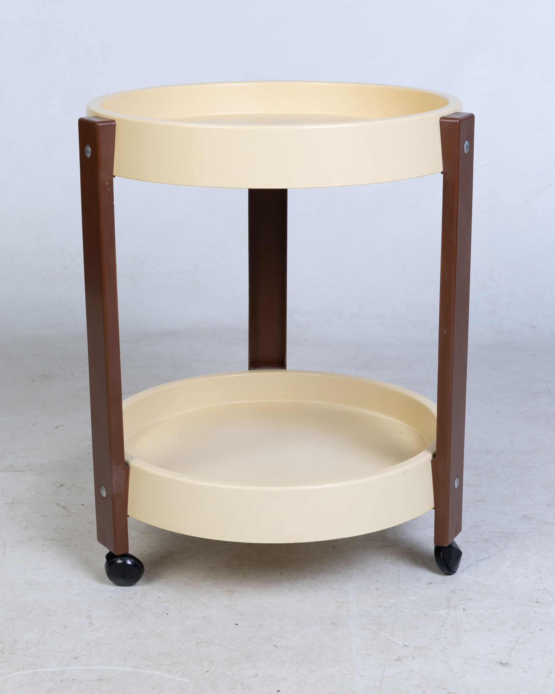 Mid Century Cream Plastic Drinks Trolley - On The Square Emporium