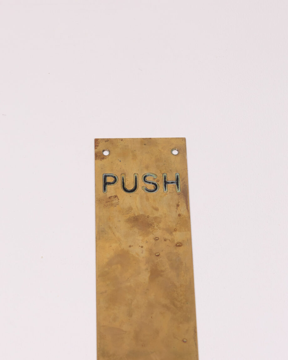 Reclaimed Brass 'Push' Door Plate - On The Square Emporium