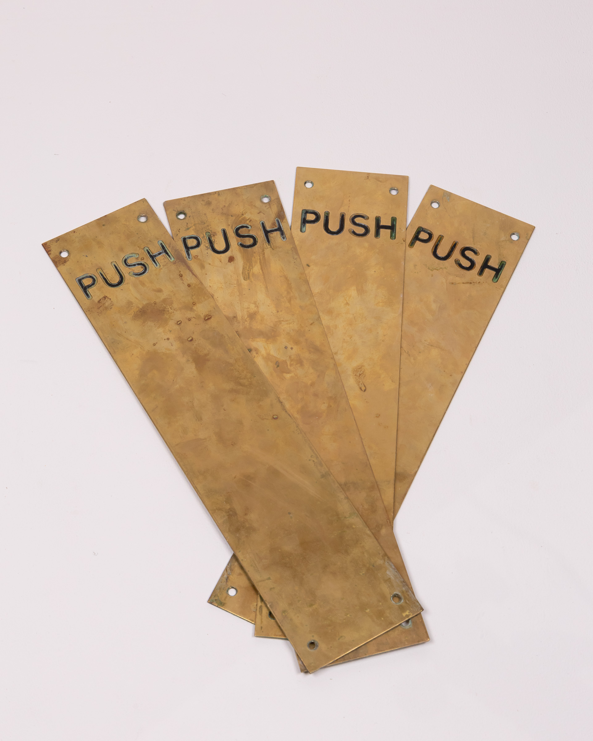 Reclaimed Brass 'Push' Door Plate - On The Square Emporium