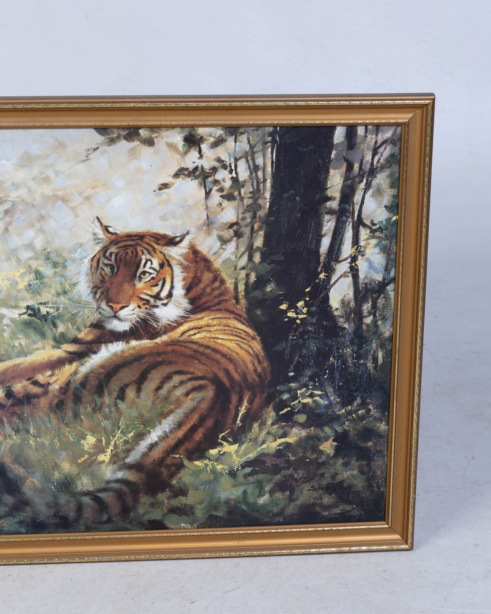 Large Framed Tiger Painting Print - On The Square Emporium