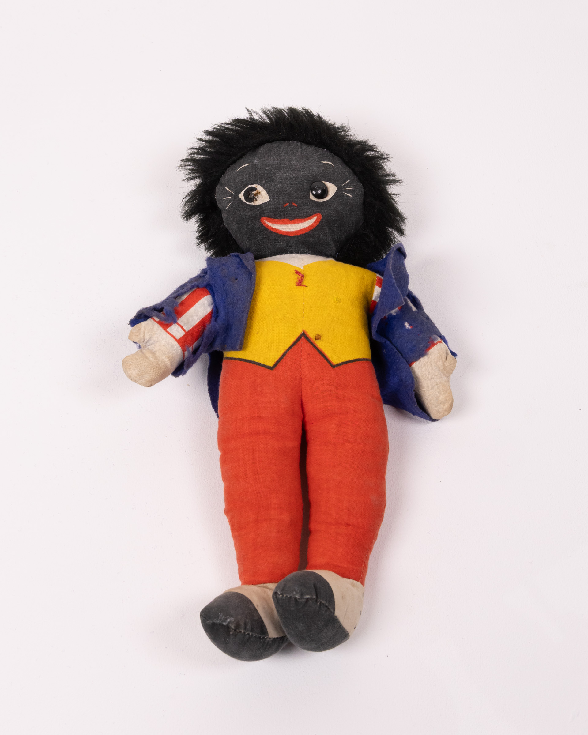 1960s Fabric Golly Doll with Red Trousers, Yellow Vest and Blue Jacket ...