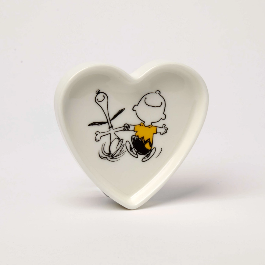 Peanuts Ceramic Heart Trinket Dish with Charlie Brown & Snoopy - On The ...