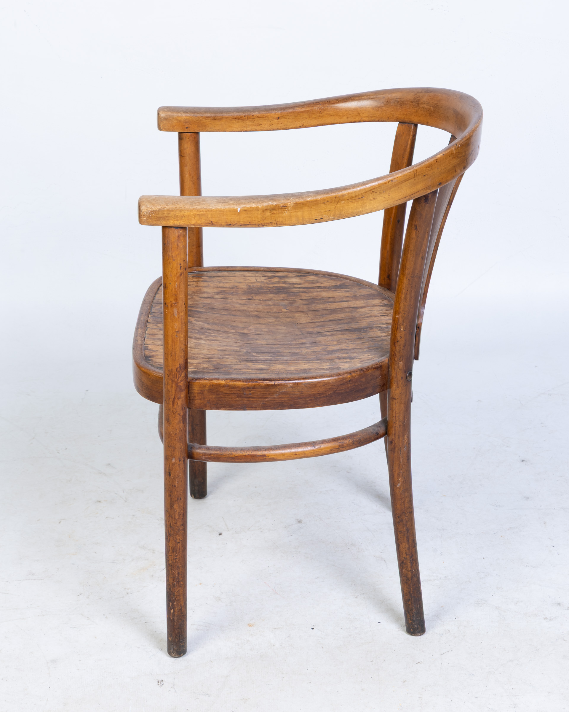 Vintage Wood Elbow Chair with Rounded Back & Arms - On The Square Emporium
