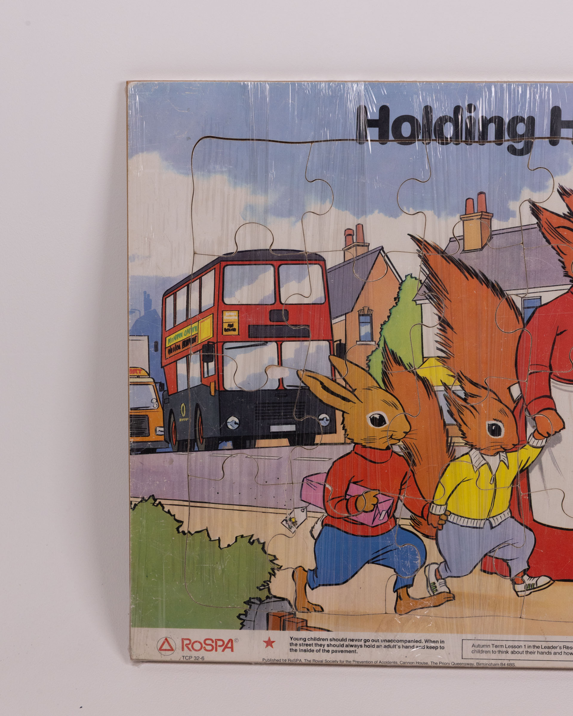 Vintage RoSPA Holding Hands Wooden Safety Jigsaw Puzzle 1970s/80s - On ...
