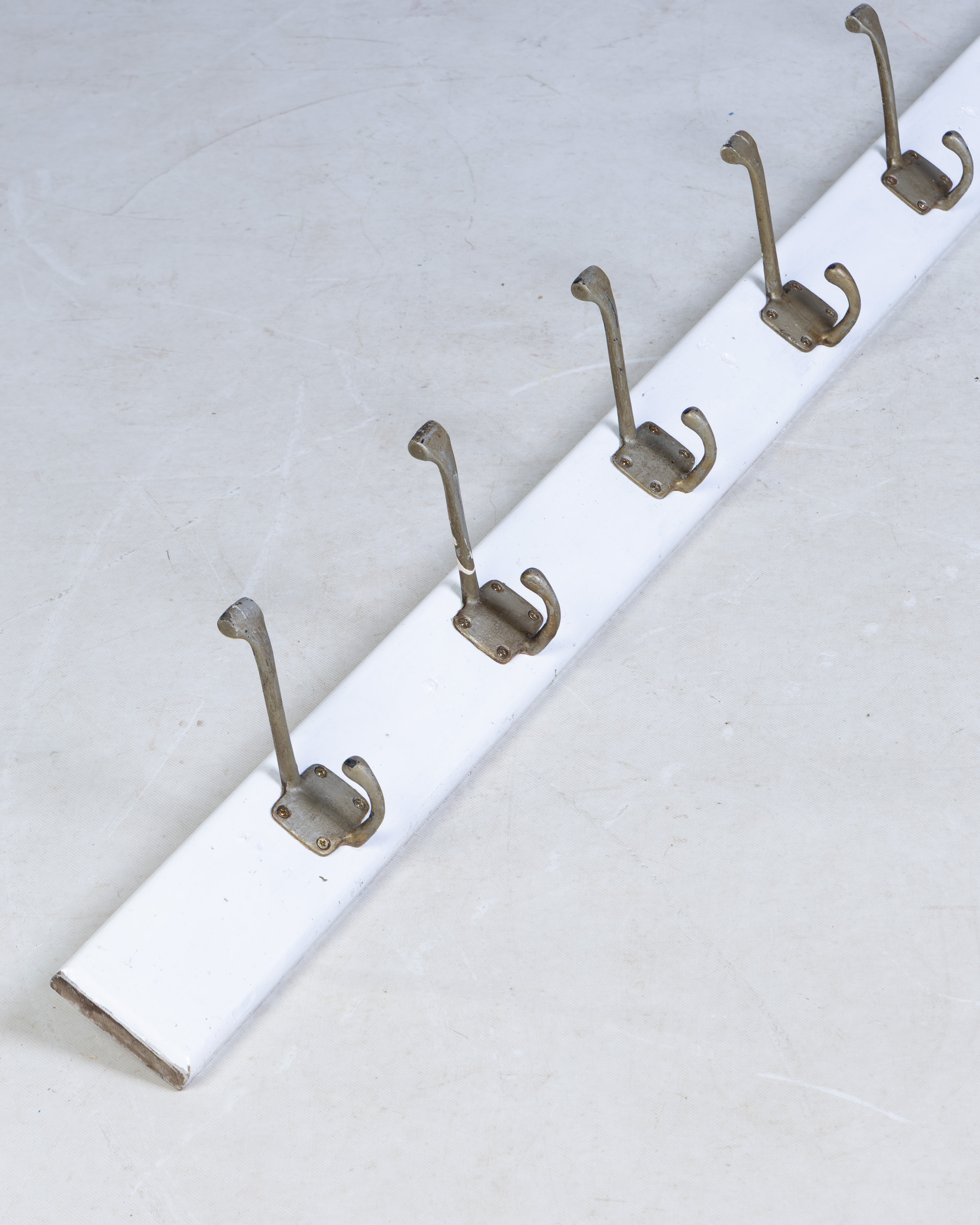 Vintage Rack of Coat Hooks with 10 Double Metal Hooks for Coats Hats ...