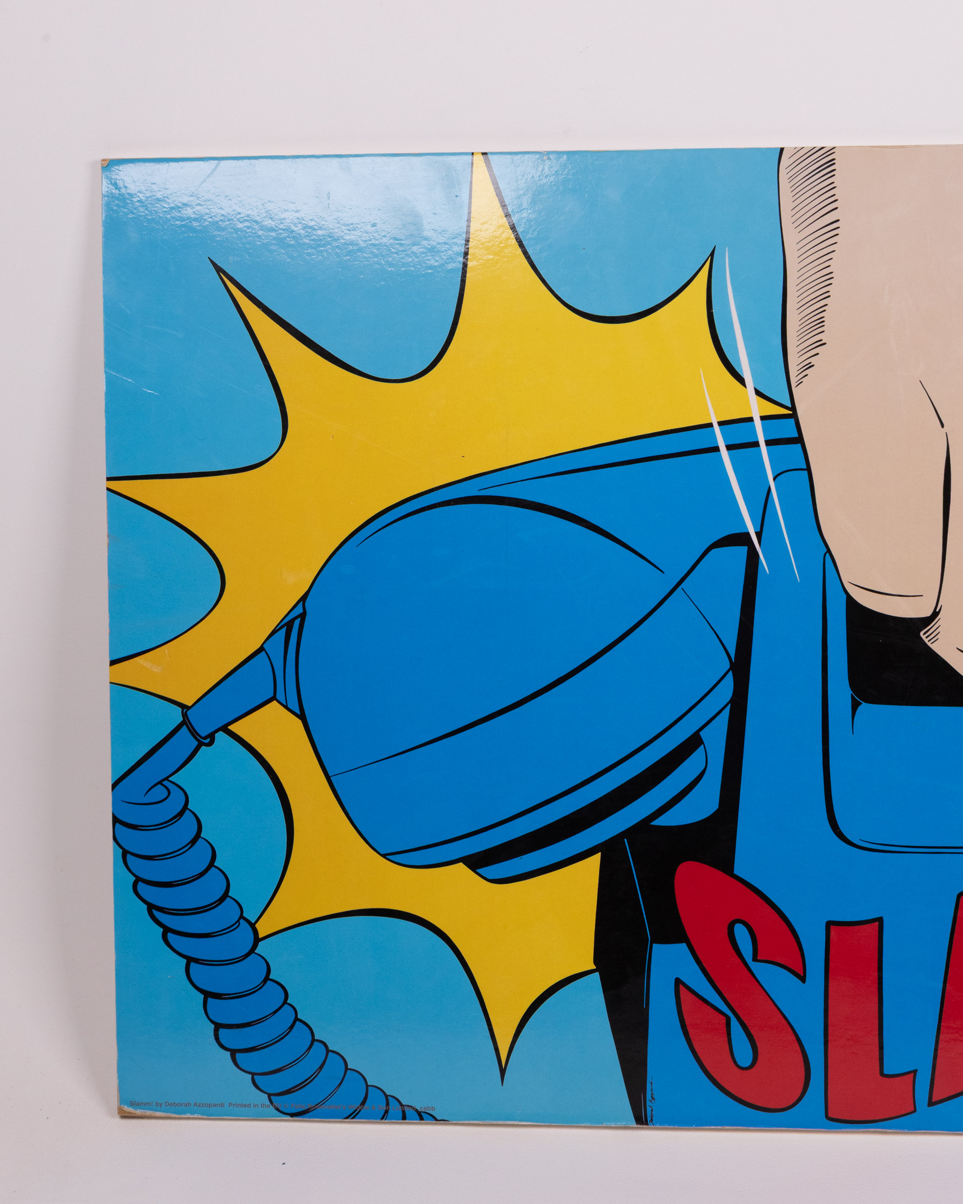 Vibrant 'SLAMMM' Pop Art Print - Blue Telephone Comic Book Desig - On ...