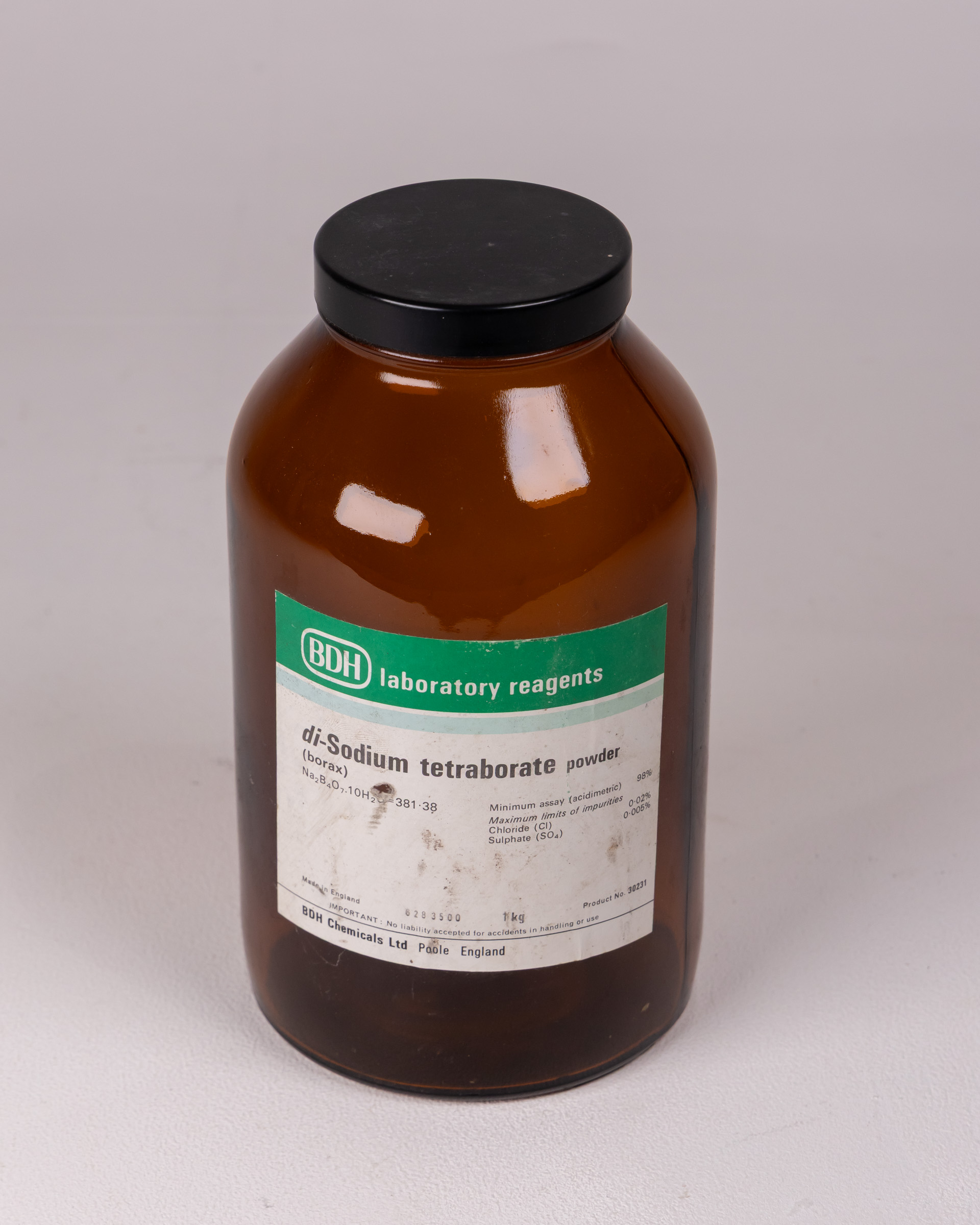 Vintage BDH Laboratory Reagents Brown Glass Di-Sodium Tetraborate ...