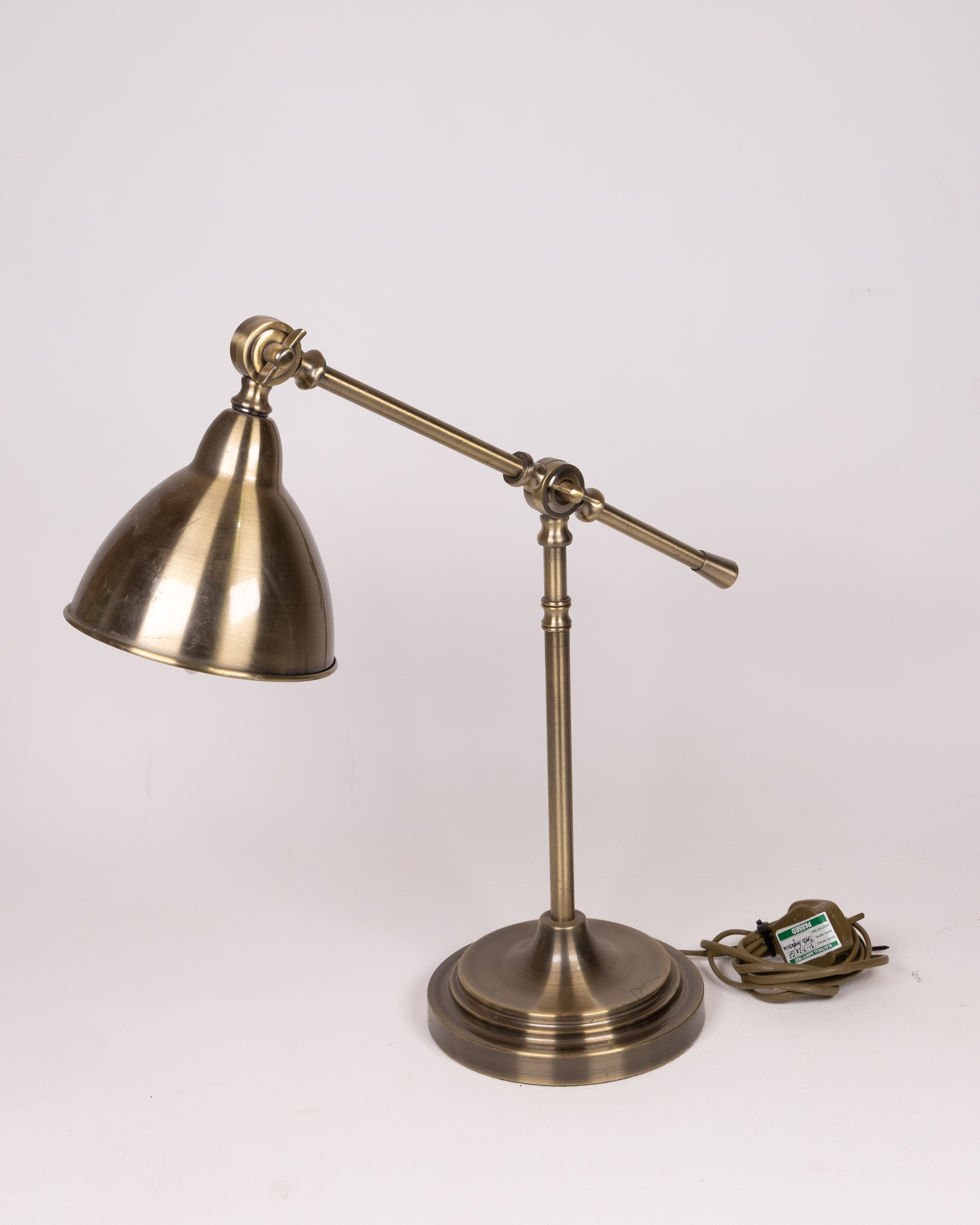 Classic Industrial Metal Desk Lamp with Adjustable Pivoting Arm - On ...