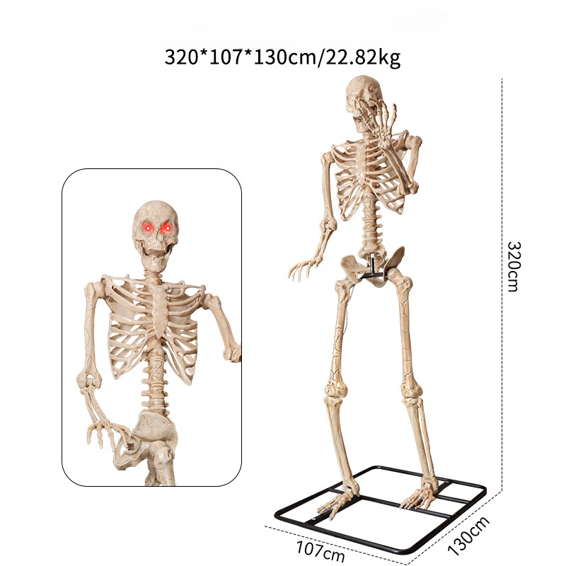 Extra Tall Halloween Skeleton with Light Up Eyes - On The Square Emporium