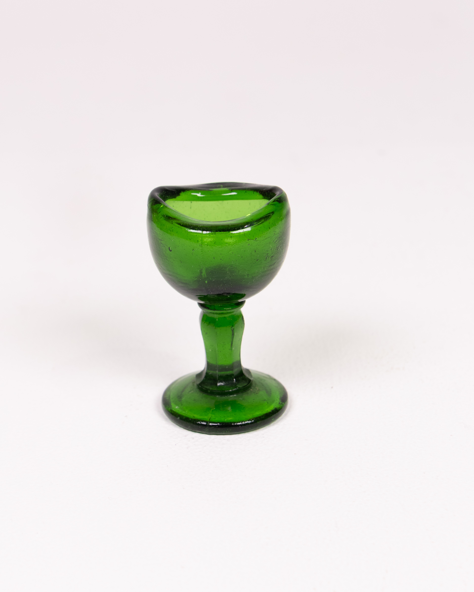 Antique c1880 Green Glass Eye Bath with Pedestal Base - On The Square ...