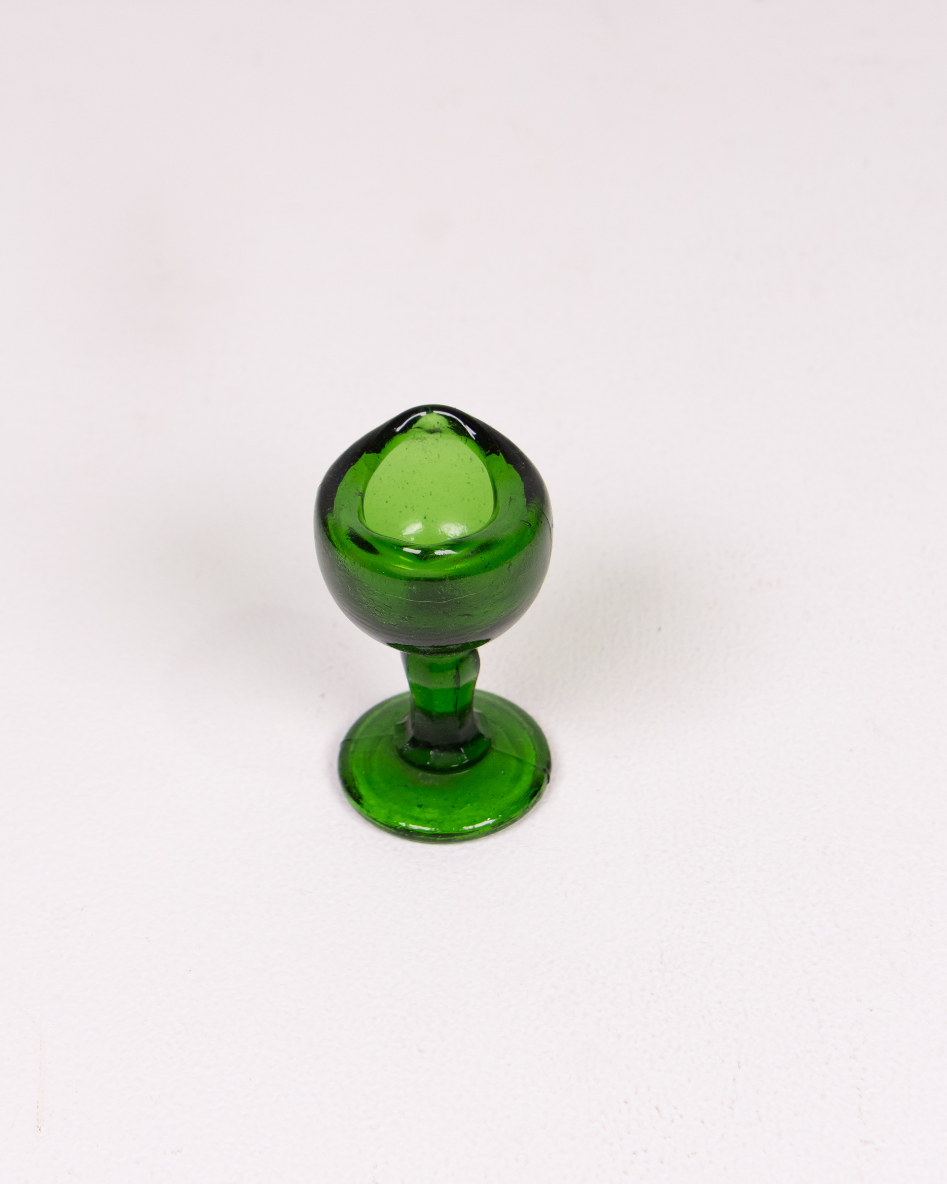 Antique c1880 Green Glass Eye Bath with Pedestal Base - On The Square ...