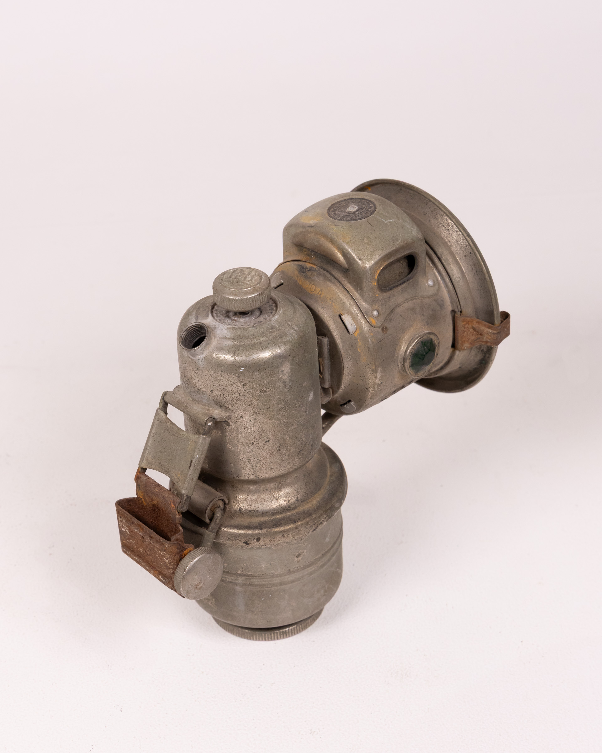Vintage Oldham Metal Miners Lamp with Leather Strap - On The Square ...