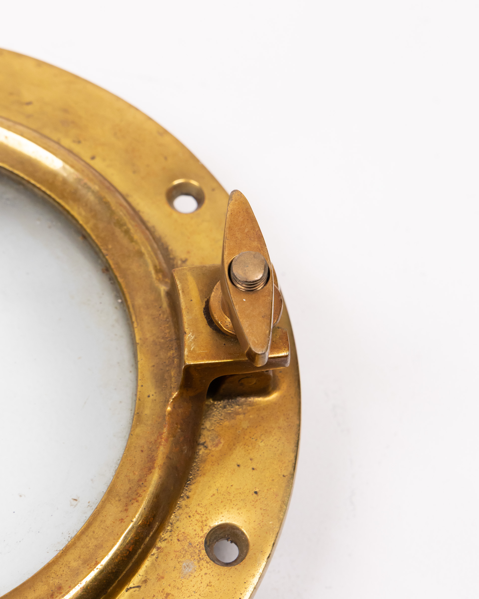 Vintage Brass Porthole Window with Locking Mechanism - On The Square ...