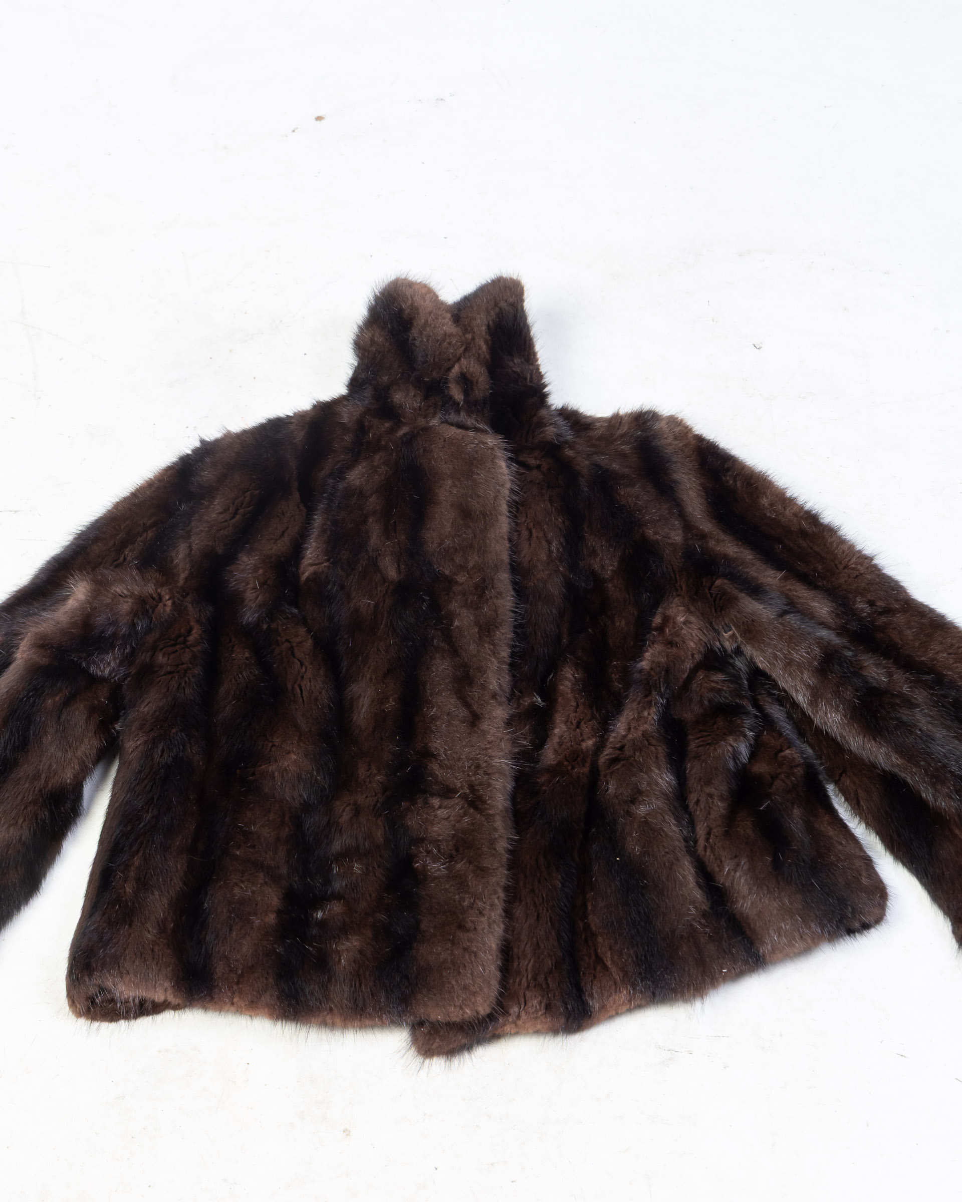 Vintage Brown Fur Jacket with Hook Closure - On The Square Emporium