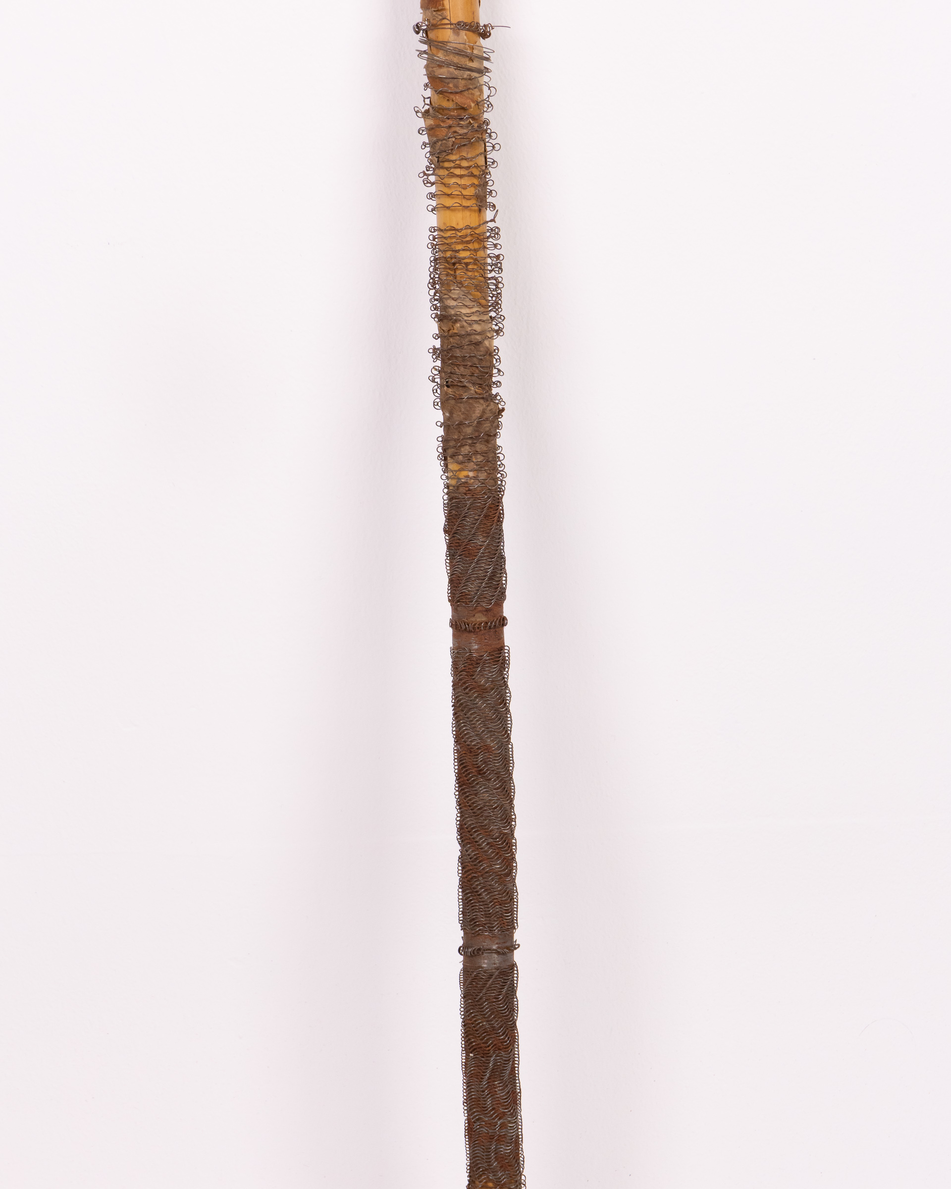 Vintage Wooden Walking Stick with Metal Wrap - On The Square Emporium