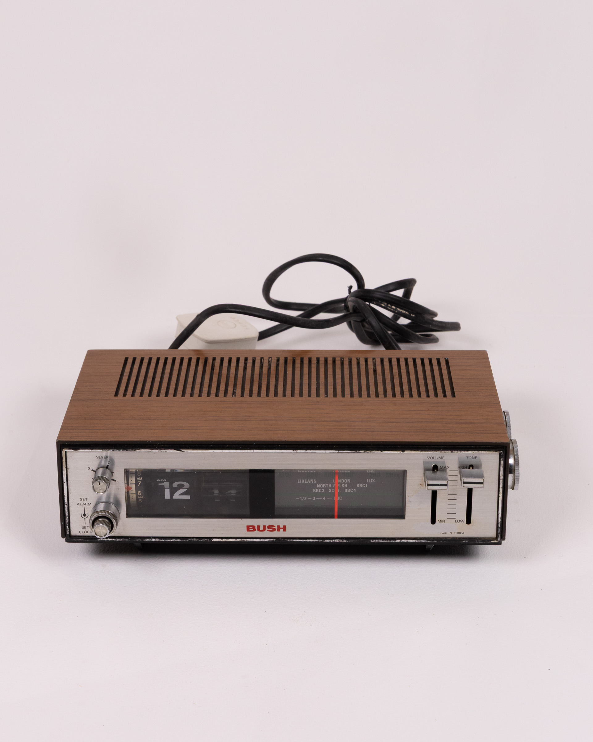 Teak Effect Bush Radio Alarm Clock with Digital Display - On The Square ...