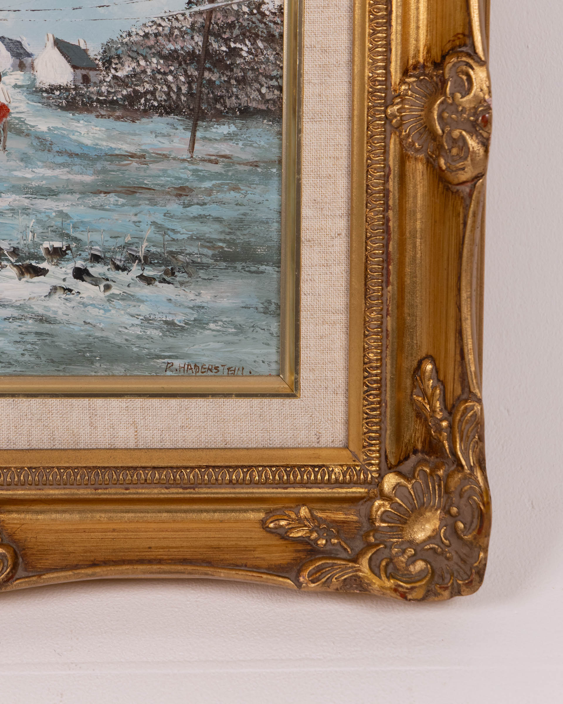 Framed OriginOil Painting with Gold Ornate Frame - On The Square Emporium