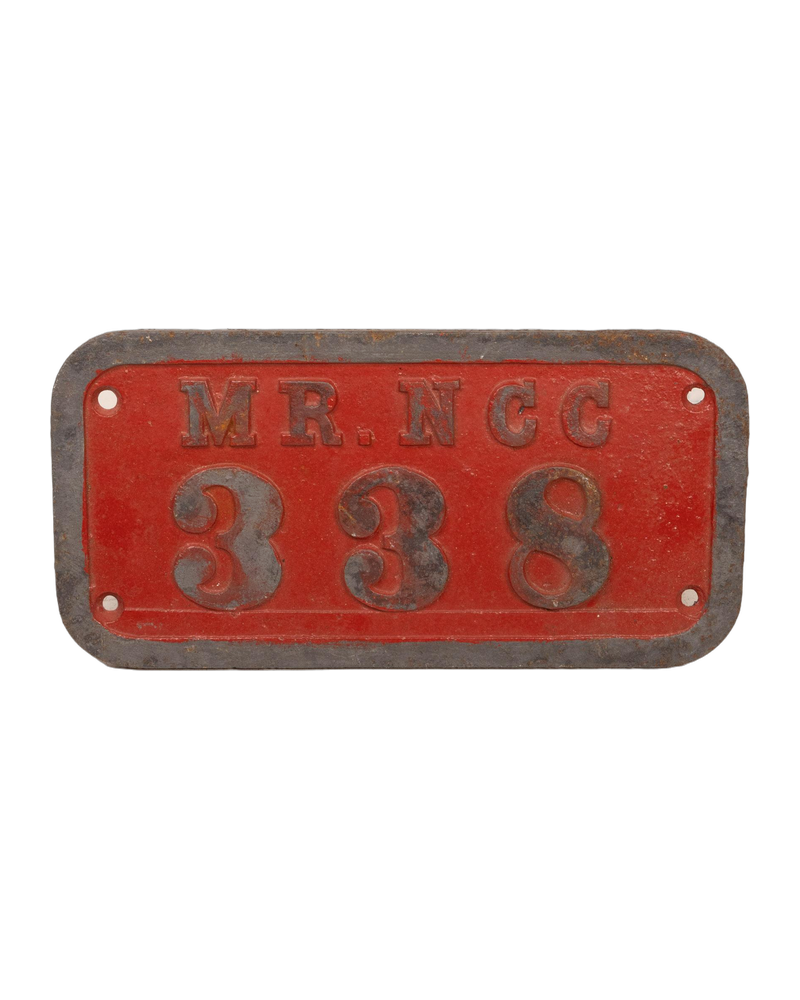 Vintage Railway MR.NCC 338 Cast Iron Sign - On The Square Emporium