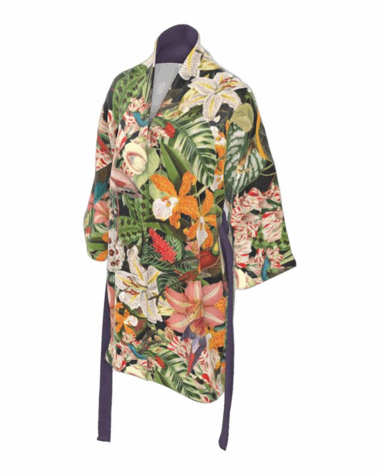 Tropical Bomb Silk Kimono (Large) - On The Square Emporium